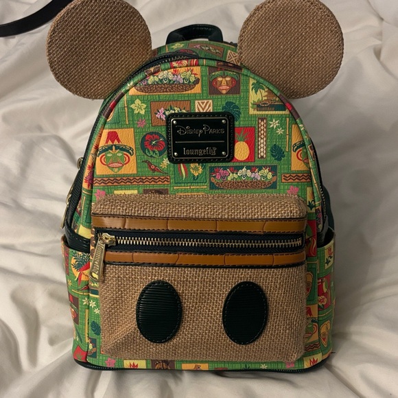 Loungefly | Bags | Loungefly Disney Parks Green And Tan Backpack | Poshmark